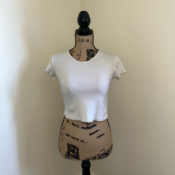 Brandy Melville | Tops | Womens Xss Brandy Melville Ivory Heart Print ...